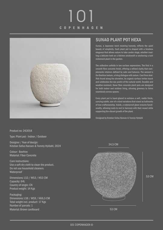 Sunao Plant Pot, Hexa - Beehive | 101 Copenhagen